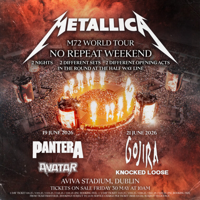 METALLICA M72 WORLD TOUR – NO REPEAT WEEKEND – AVIVA STADIUM 19 & 21 ...
